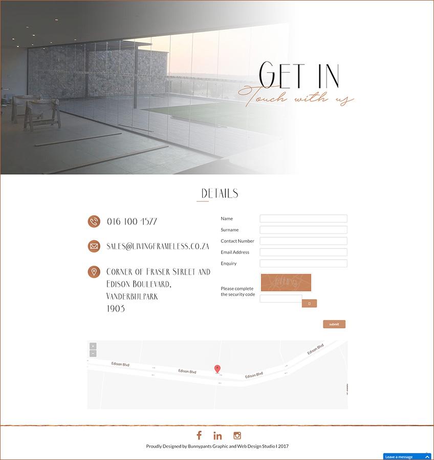 Living Frameless - Web Design - Bunnypants Graphic & Web Design Studio ...